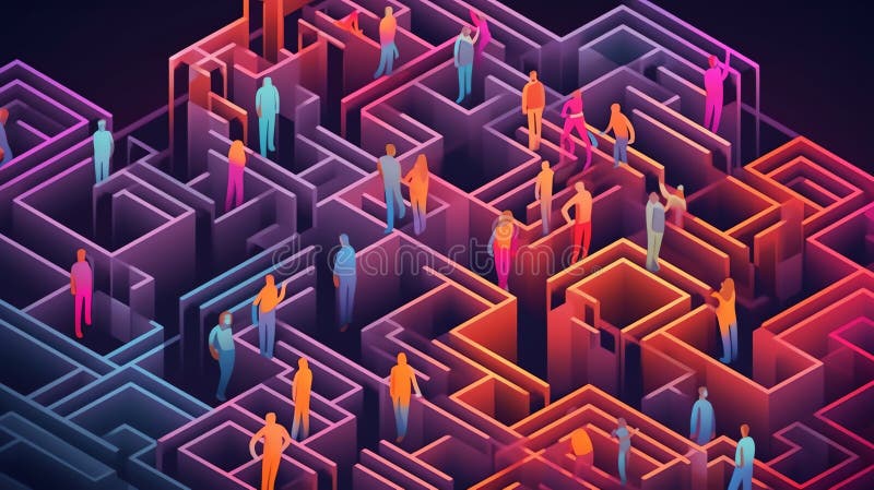 Generative AI Conceptual Template with People- Stock Illustration ... Generative AI Conceptual Template with People- Stock Illustration ...