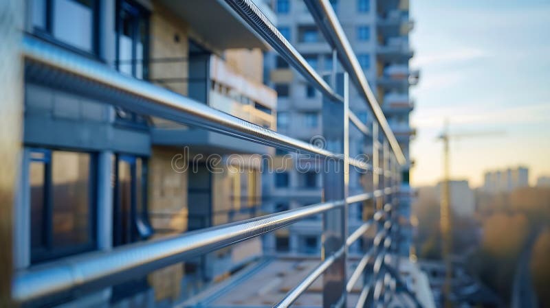 Generative AI Construction Building Site with Framework Railing Guard ...