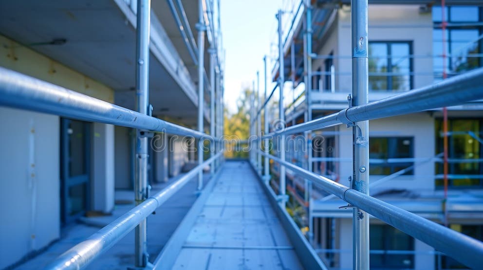 Generative AI Construction Building Site with Framework Railing Guard ...