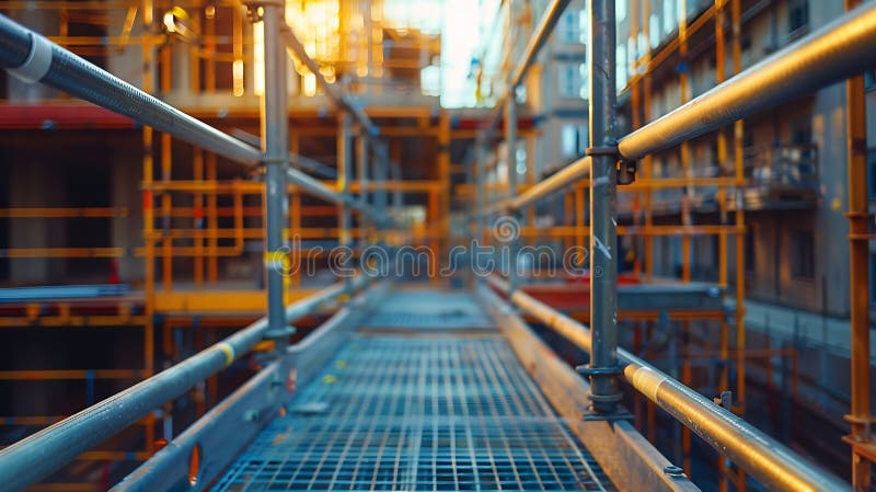 Generative AI Construction Building Site with Framework Railing Guard ...