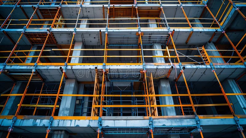 Generative AI Construction Building Site with Framework Railing Guard ...