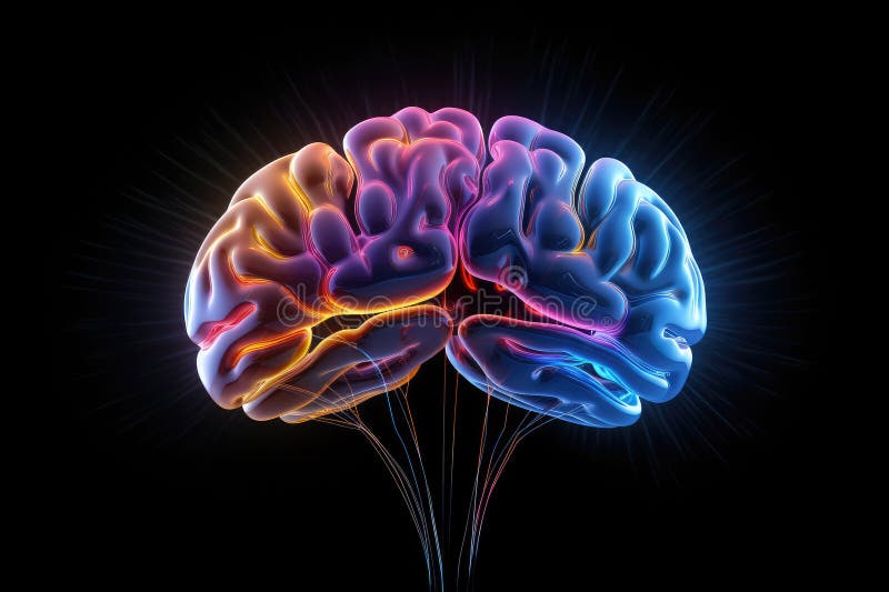 Fractal Colorful Light Brain Illustration, Educational Research ...