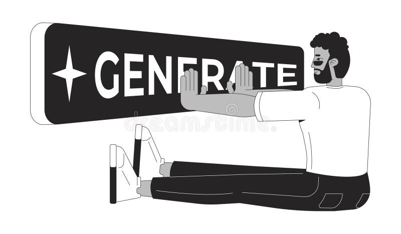 Generative AI for Content Generation Line Illustration Concept Stock Illustration - Illustration ...