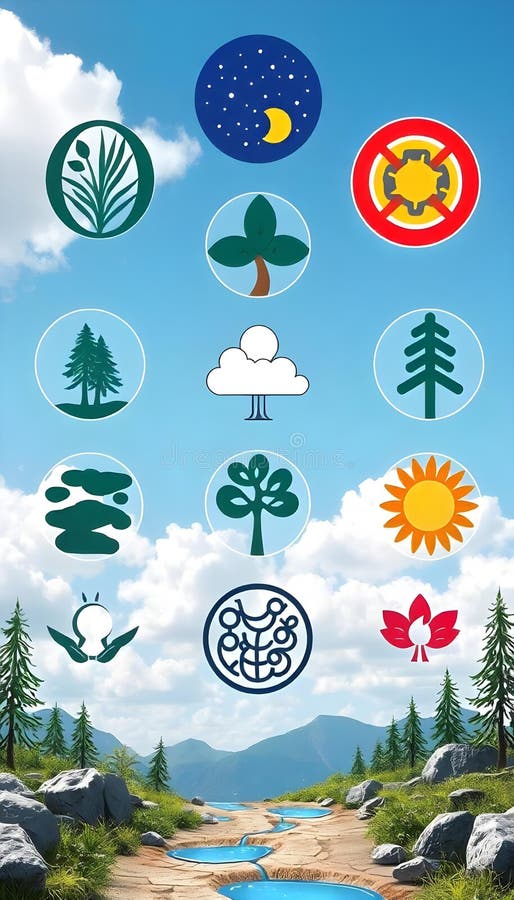 Generative AI Art: Symbiotic Ecosystem of Nature S Elements Stock ...