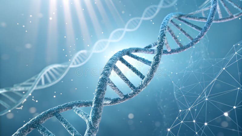 Generative AI Illustration of Floating RNA and DNA Strands with ...