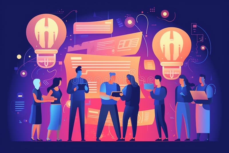 Generative AI Creating News- Stock Illustration - Illustration of ...