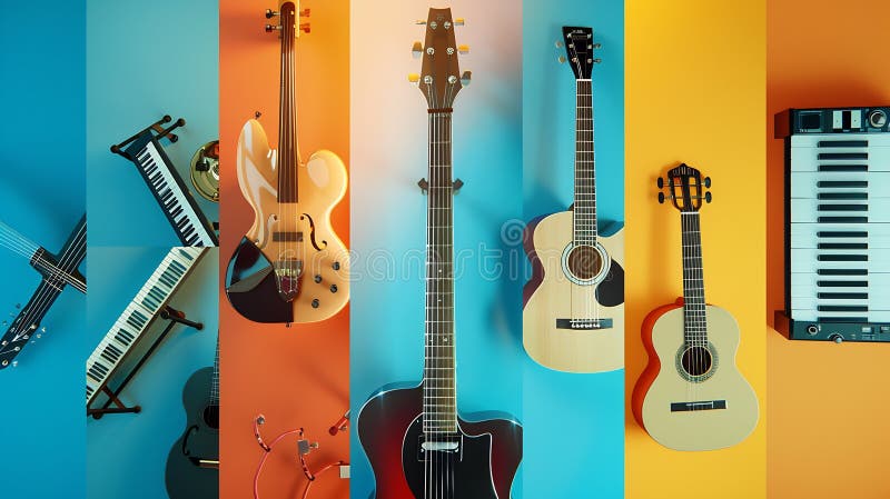 Generative AI Creative Banner Design Set of Different Musical ...