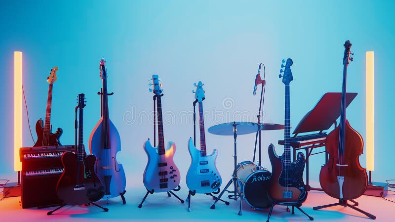 Generative AI Creative Banner Design Set of Different Musical ...