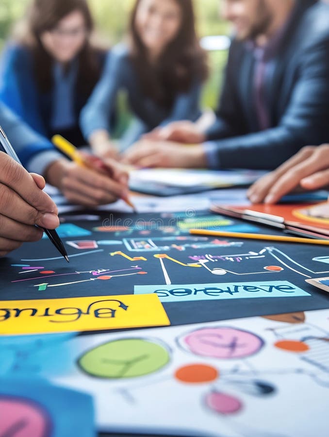 Generative AI Creative Business Team Brainstorming Ideas in a ...