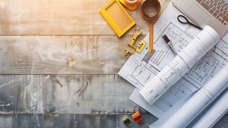 Blueprints Architectural Project Plan Enginee Stock Illustrations – 4 ...