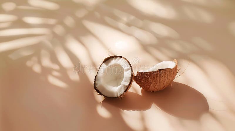 Generative AI Creative Layout Made of Coconut Flat Lay Food Concept ...