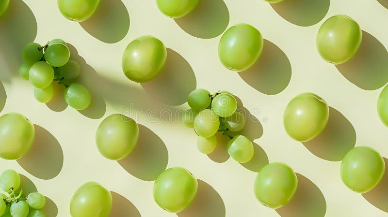 Generative AI Creative Layout Made of Green Grape Flat Lay Food Concept ...