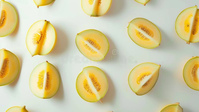 Generative AI Melon Half on Orange Background Creative Layout Made of ...