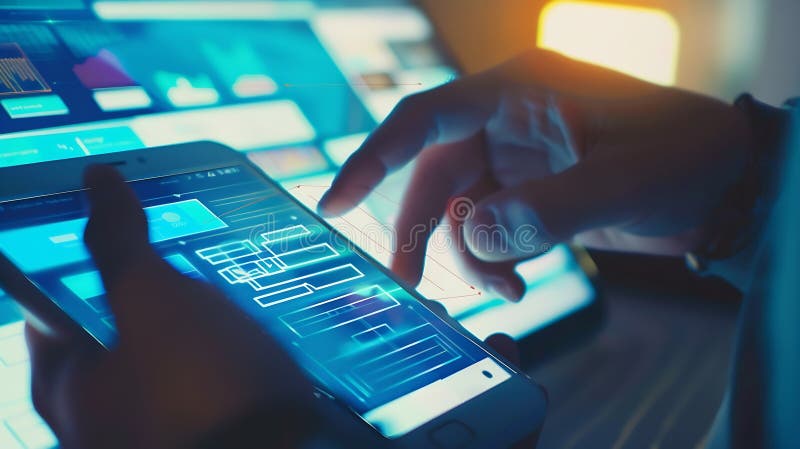 Generative AI Creative Ux Designer Designing Screens for Mobile Responsive Application ...