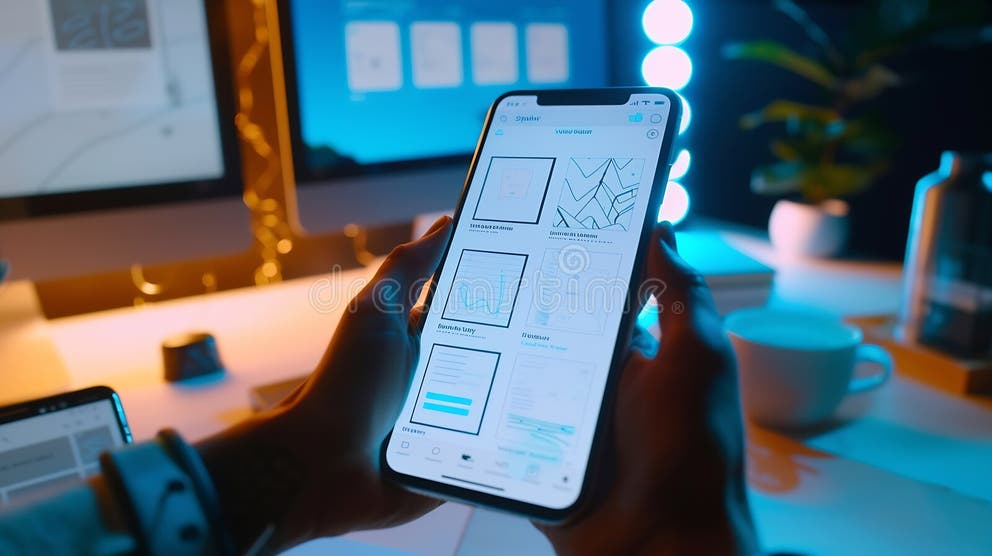 Generative AI Creative Ux Designer Designing Screens for Mobile ...