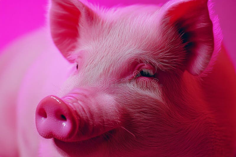 Generative AI, Cute Little Pink Pig, Cute Pet, Pink Pig in a Cage ...