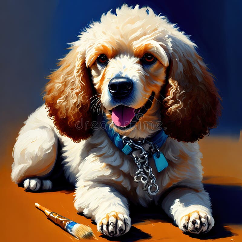 Generative AI, Cute Teddy Dog in Line Drawing Style Stock Illustration ...