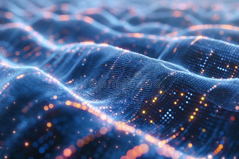 Cyber Big Data Flow. Blockchain Data Fields. Network Line Connect Stream Stock Illustration ...