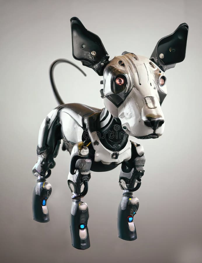 Generative AI of a Cyborg Dog Stock Illustration - Illustration of ...