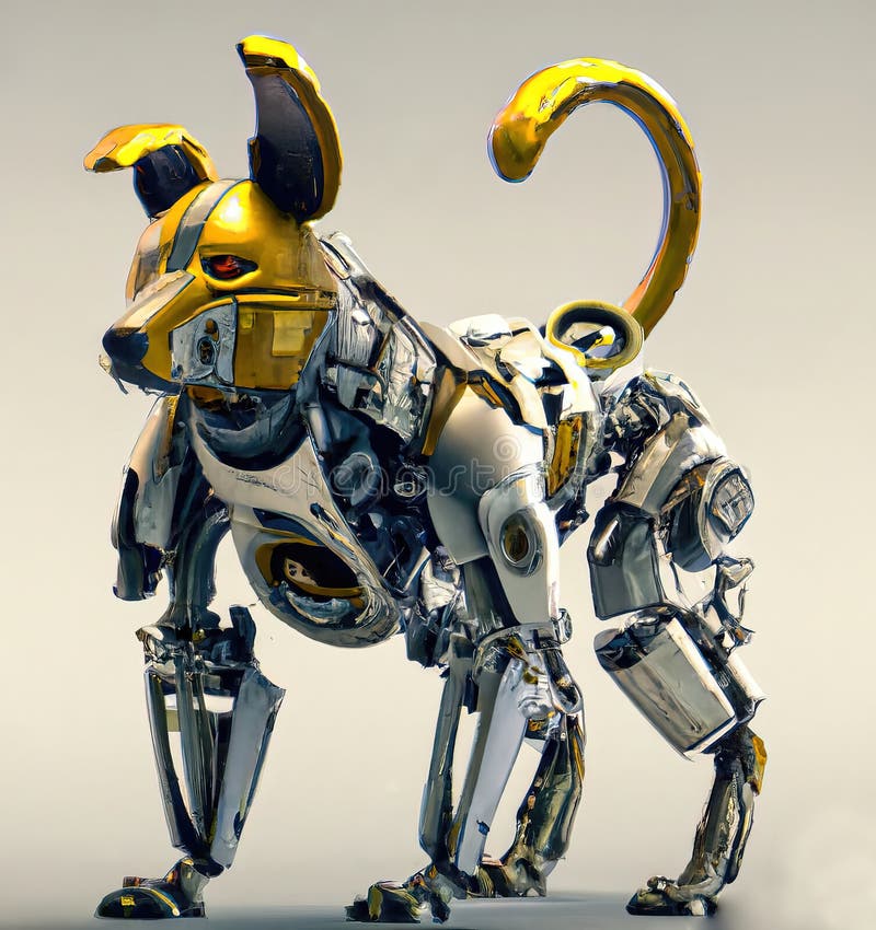 Generative AI of a Cyborg Dog Stock Illustration - Illustration of ...