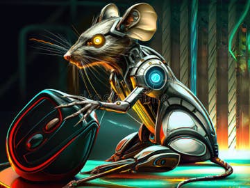 Generative AI of a Cyborg Mouse Rat Stock Illustration - Illustration ...