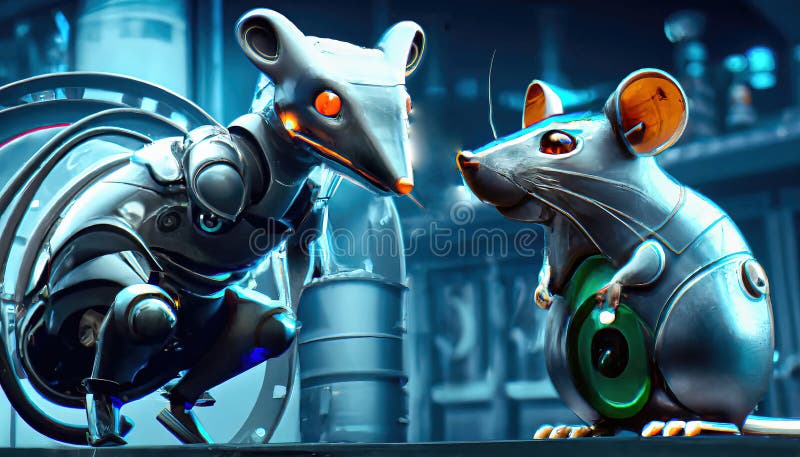 Generative AI of a Cyborg Mouse Rat Stock Illustration - Illustration ...