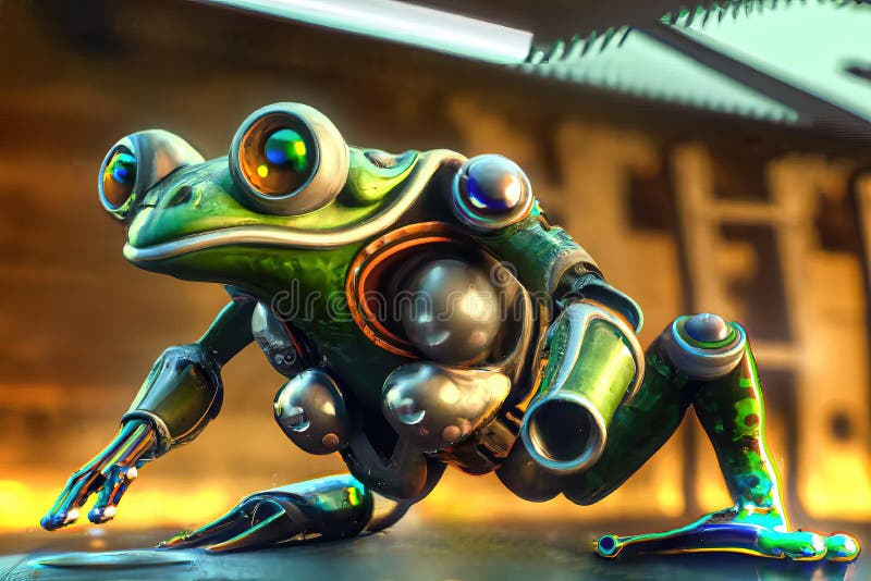 Generative AI of a Cyborg Toad Frog Stock Illustration - Illustration ...
