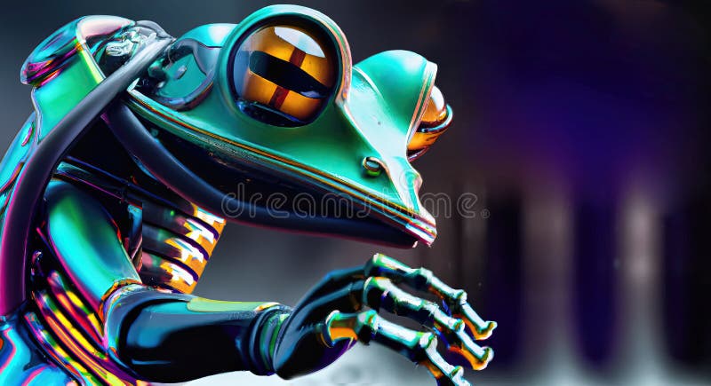 Generative AI of a Cyborg Toad Frog Stock Illustration - Illustration ...
