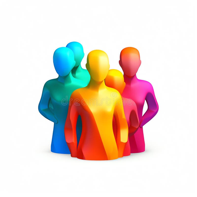 Generative AI 3D People in Team- Stock Illustration - Illustration of ...