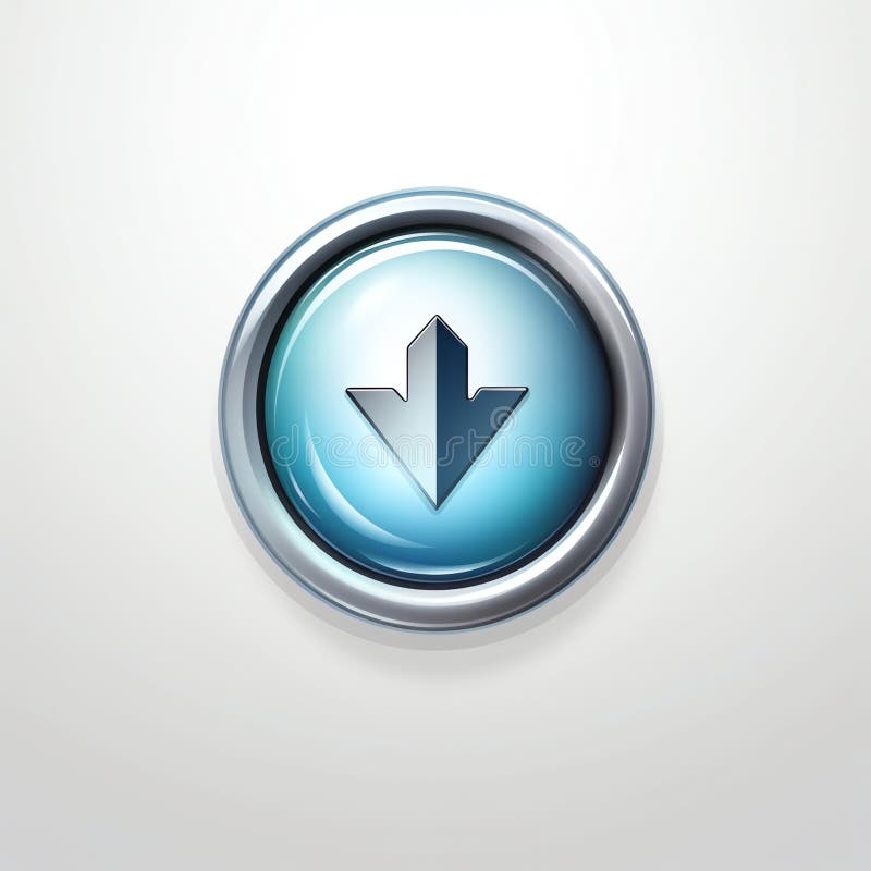 Generative AI 3d Realistic Down Button- Stock Illustration ...