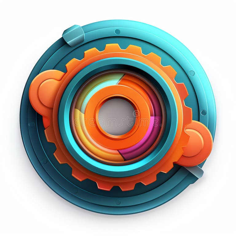 Generative AI 3d Realistic Gear Icon- Stock Illustration - Illustration ...