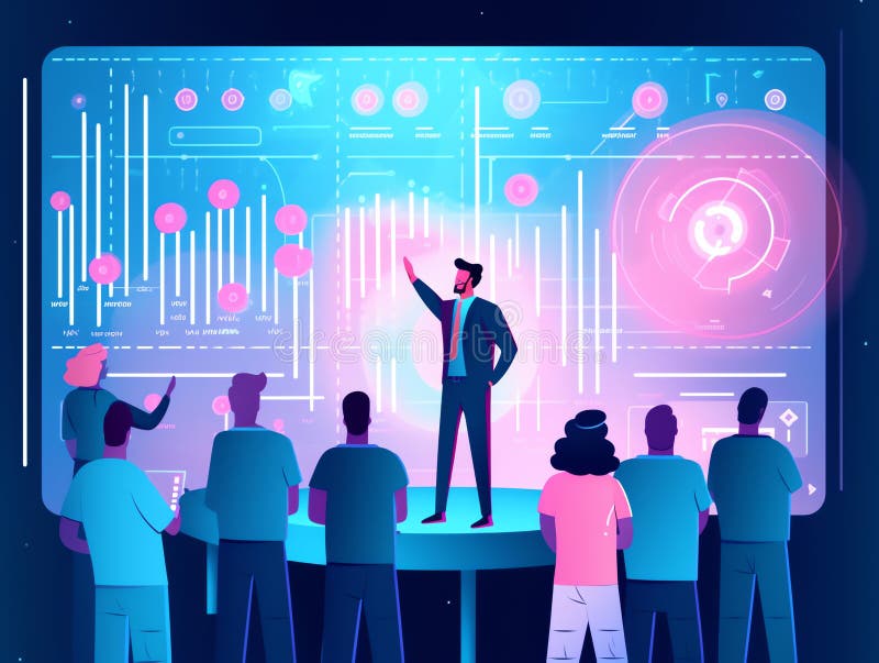 Generative AI Data Analysis and Digitization- Stock Illustration ...