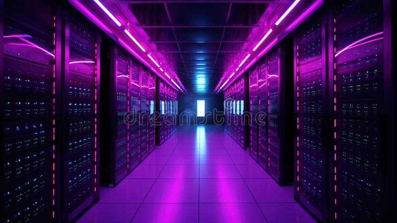 Generative AI, Data Center, Modern High Technology Server Room in ...