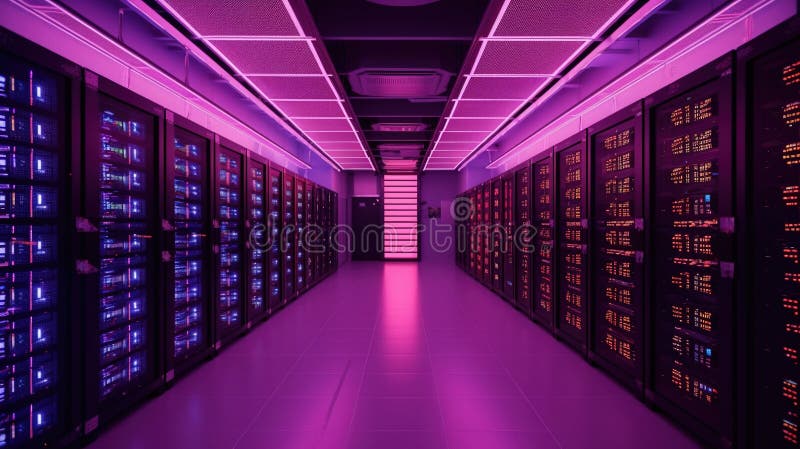 Generative AI, Data Center, Modern High Technology Server Room in ...