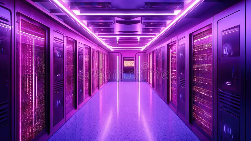 Generative AI, Data Center, Modern High Technology Server Room in ...