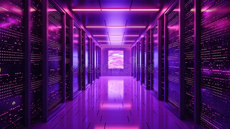 Generative AI, Data Center, Modern High Technology Server Room in ...