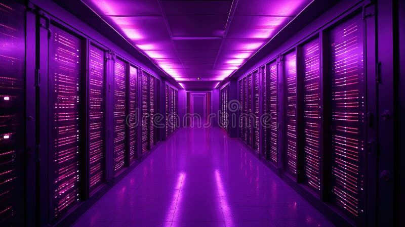 Generative AI, Data Center, Modern High Technology Server Room in ...