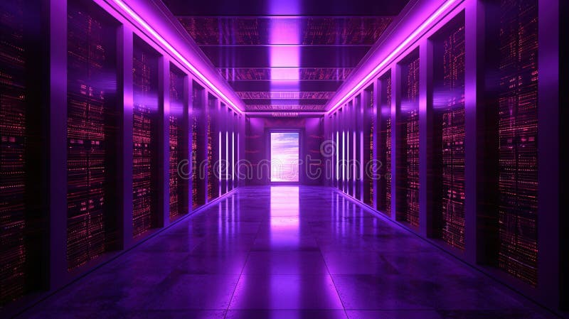 Generative AI, Data Center, Modern High Technology Server Room in ...