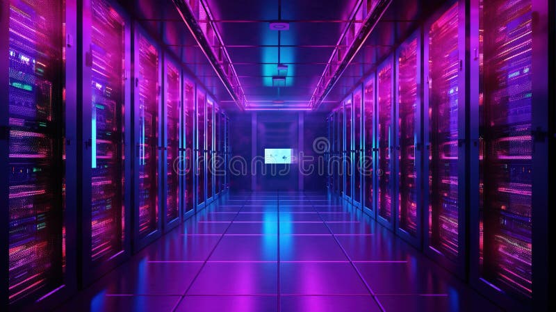 Generative AI, Data Center, Modern High Technology Server Room in ...