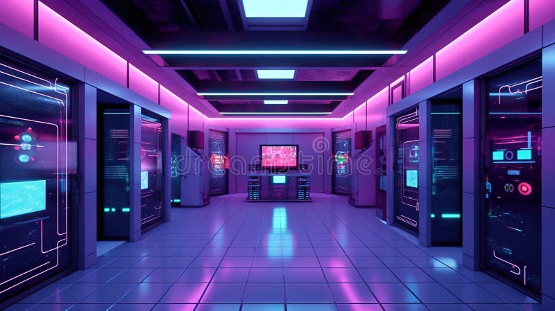 Generative AI, Data Center, Modern High Technology Server Room in ...