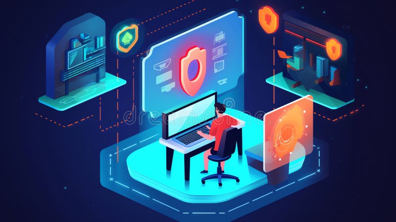 Generative AI Ddos Attack and Data- Stock Illustration - Illustration ...