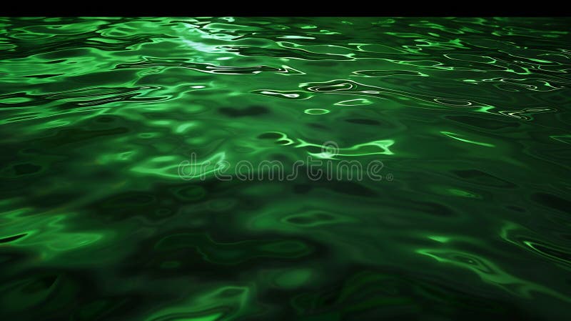 Generative AI Deep Green Water Background Light Ripples and Waves on ...