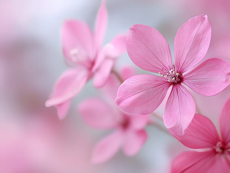 Generative AI Delicate Pink Flowers in Bloom Capturing the Essence of ...