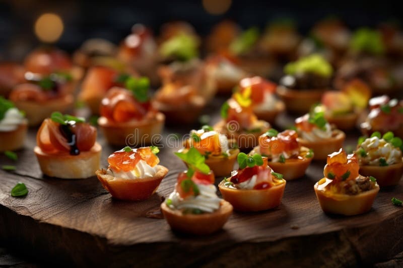 Different_types_of_catering_canapes_on_buffet_1696415818792_1 Stock ...