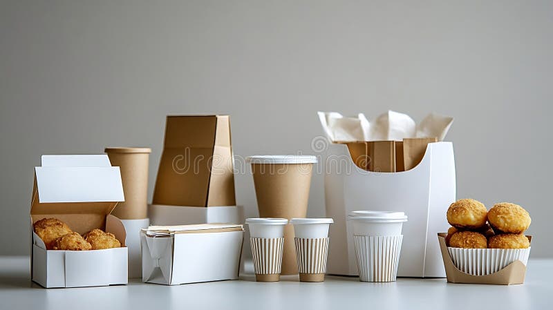 Generative AI Different Types of White Cardboard Packaging for Fast ...