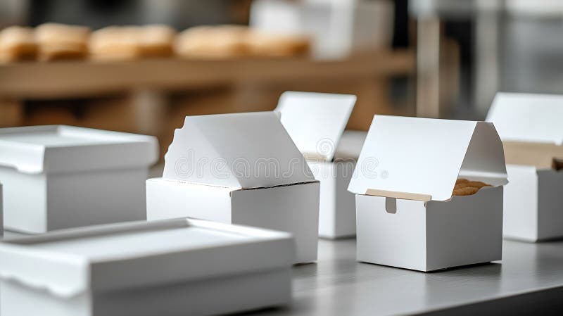 Generative AI Different Types of White Cardboard Packaging for Fast ...