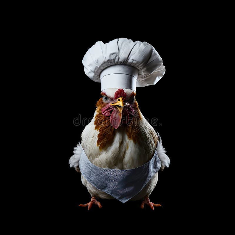 Generative AI Digital Art of an Chicken Dressed As a Culinary Chef Cook ...