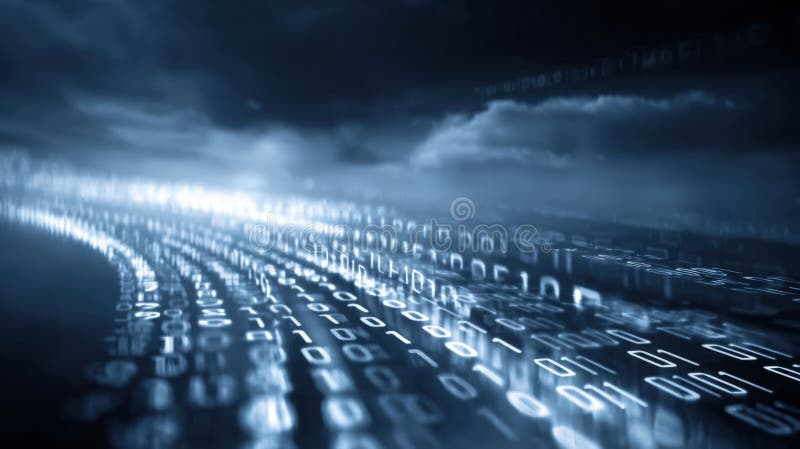 Generative AI Digital Data Stream of Binary Code HighSpeed Network Information Technology and ...