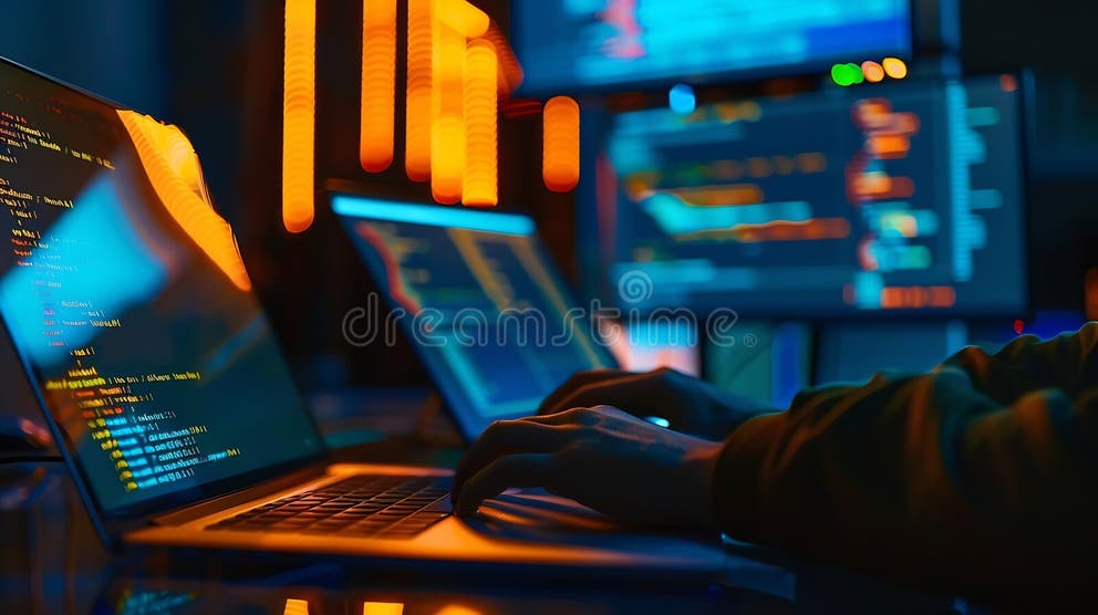 Generative AI Digital Software Technology or Mobile Application Development Concept Programmer ...