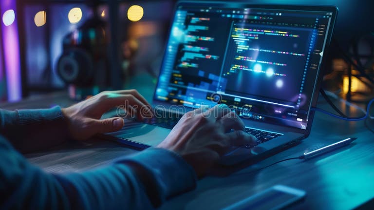 Generative AI Digital Software Technology or Mobile Application Development Concept Programmer ...